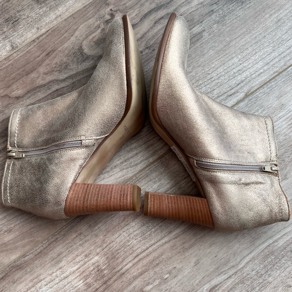 Caroll | Shoes | Caroll Gold Vegan Booties Made In Italy Size 397 ...
